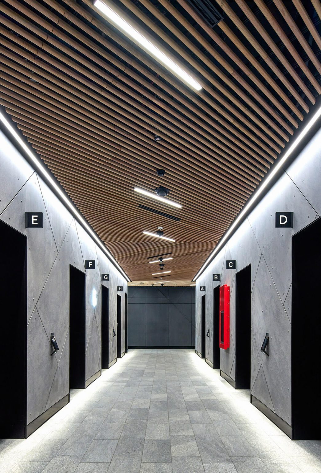 Timber Ceiling Angles at Western Sydney University - Sculptform