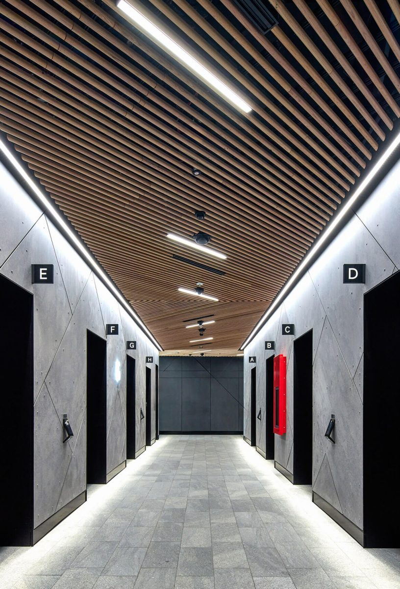 Timber Ceiling Angles at Western Sydney University - Sculptform
