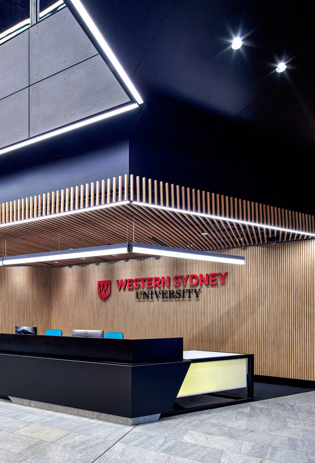 Timber Ceiling Angles at Western Sydney University - Sculptform