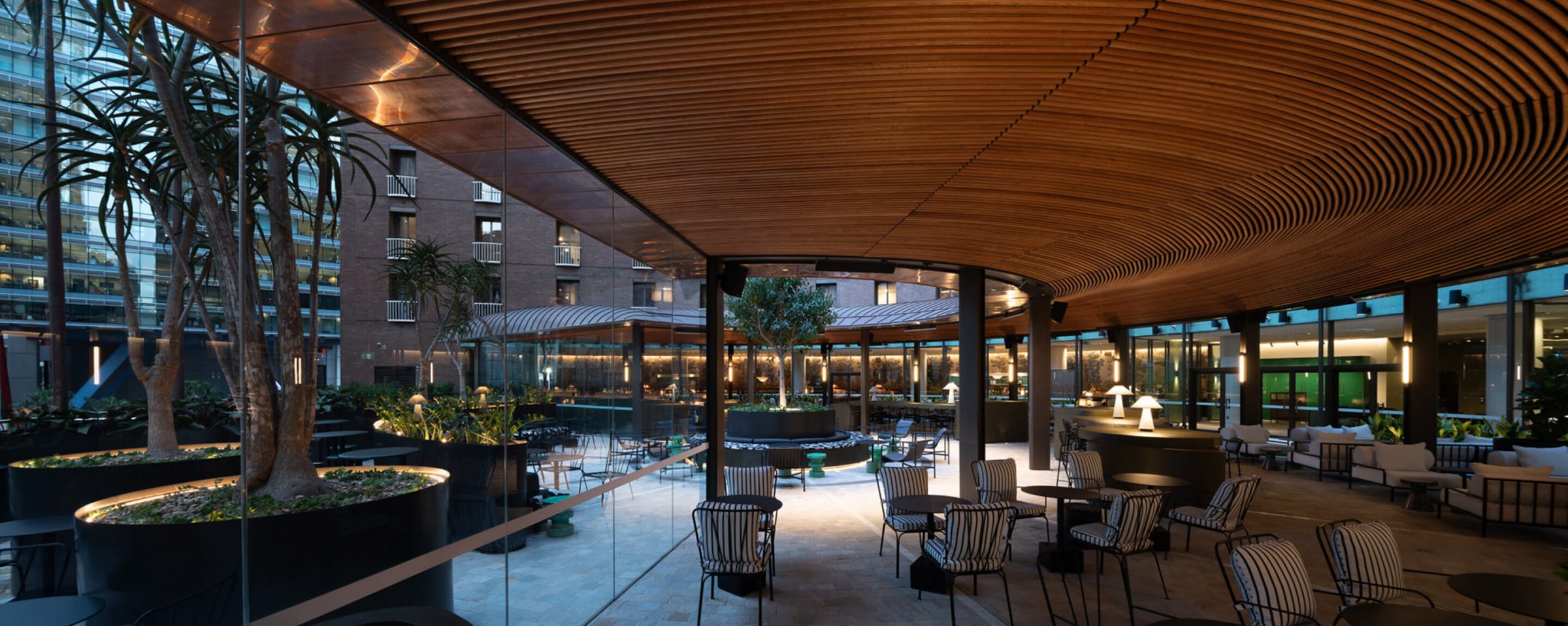 Parametric Curved Timber Rooftop Canopy | Sculptform Sculptform